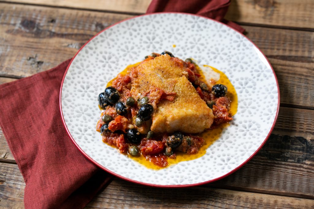 Merluzzo panato alla mediterranea. - chiaramaci